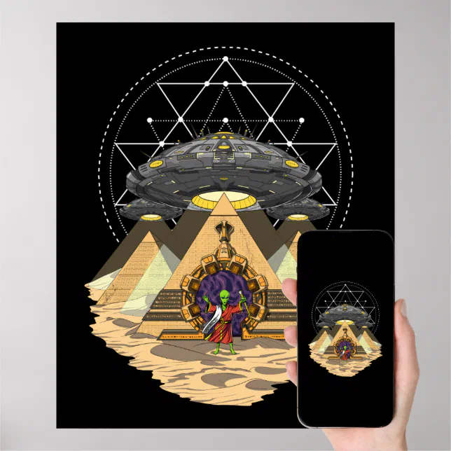 Alien Abduction Space Annunaki Egyptian Pyramids Poster | Zazzle