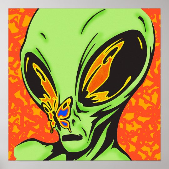 Alien and Butterfly Poster | Zazzle.com