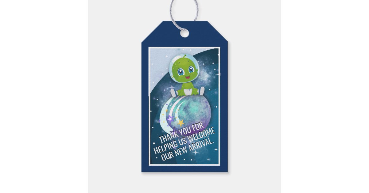 Alien Baby Shower Favor Tag | Zazzle