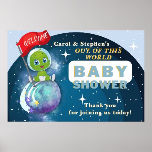 Alien Baby Shower Welcome Poster | Zazzle