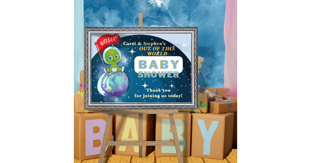 Alien Baby Shower Welcome Poster | Zazzle