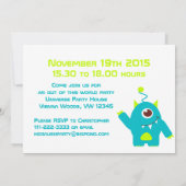 Alien birthday boy 6th aqua orange invitation | Zazzle