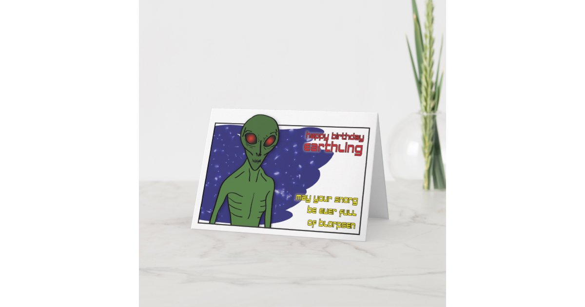 Alien Birthday Card | Zazzle.com