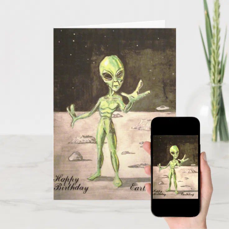 Alien Birthday card | Zazzle