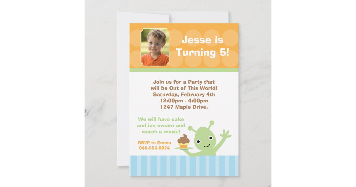 Alien Birthday Party Invitation | Zazzle