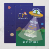 Alien Birthday Spaceship Aliens Invasion Space UFO Invitation | Zazzle