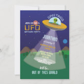 Alien Birthday Spaceship Aliens Invasion Space UFO Invitation | Zazzle