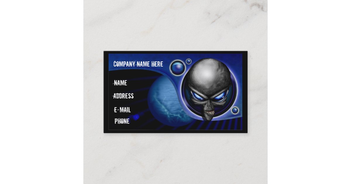 Alien Blue Business Card | Zazzle