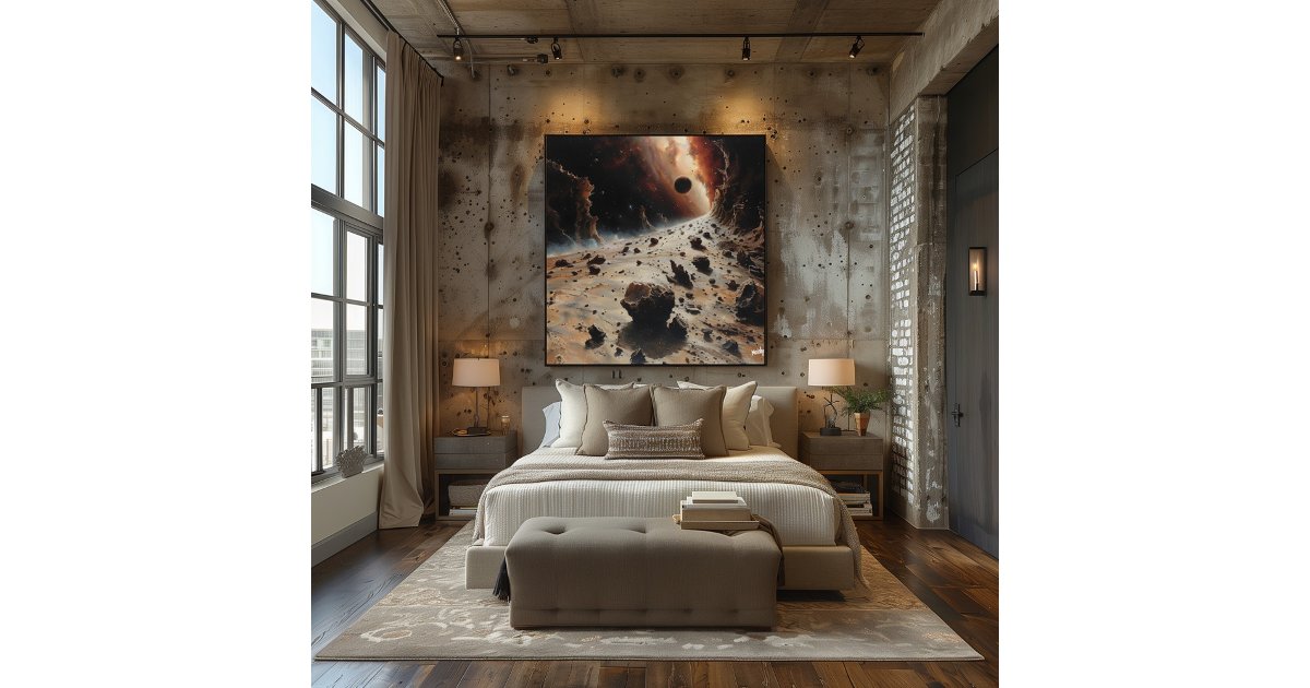 Alien Canyon Under Eclipse Surreal Cosmic Lands Poster | Zazzle