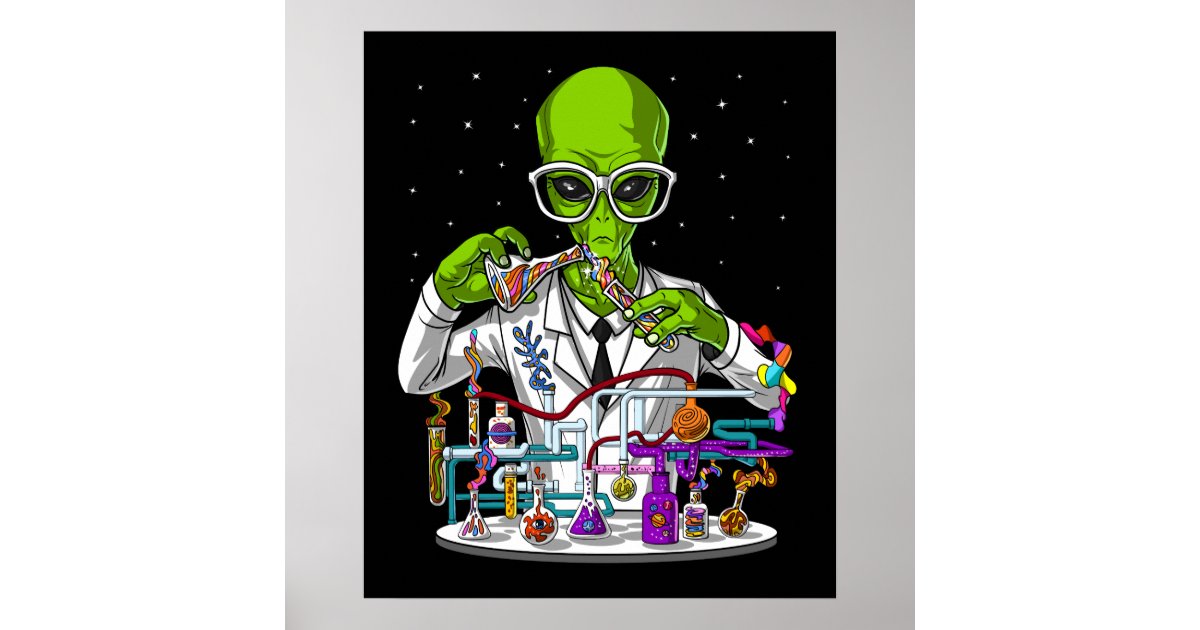 Alien Chemistry Teacher Poster | Zazzle
