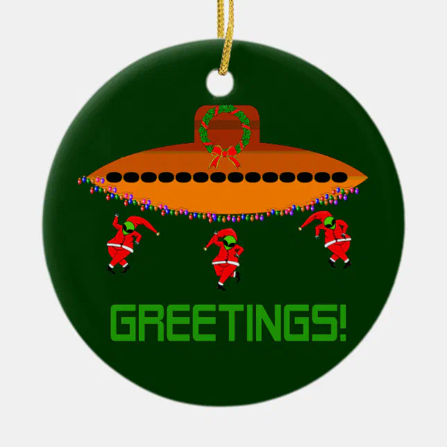 Alien Christmas Ceramic Ornament | Zazzle