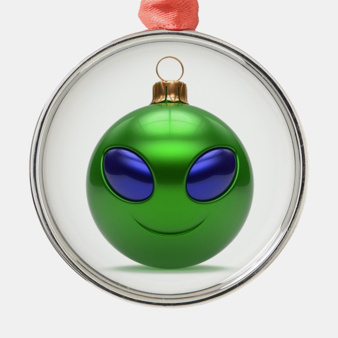 Alien Christmas Metal Ornament | Zazzle