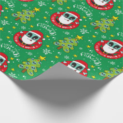 alien christmas pattern wrapping paper | Zazzle