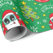 alien christmas pattern wrapping paper | Zazzle