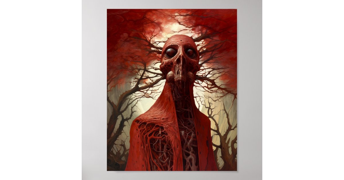 Alien Creature Sci-fi Horror Art Poster | Zazzle