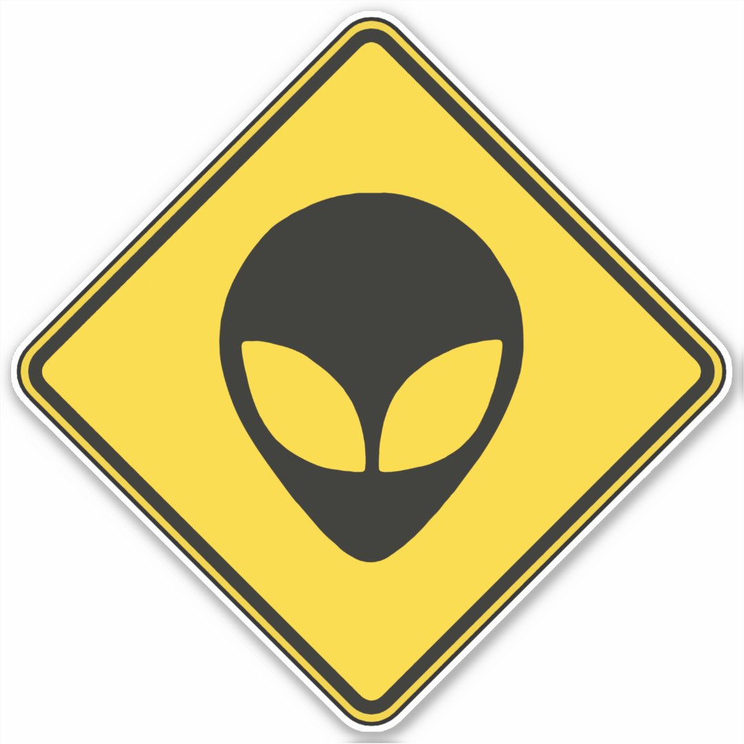 Alien Crossing Sticker | Zazzle