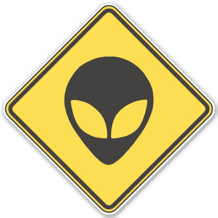 Alien Crossing Sticker | Zazzle.com