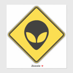 Alien Crossing Sticker | Zazzle