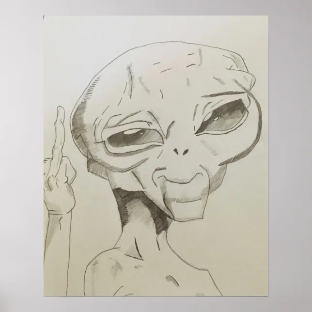 Alien drawing Paul Poster | Zazzle