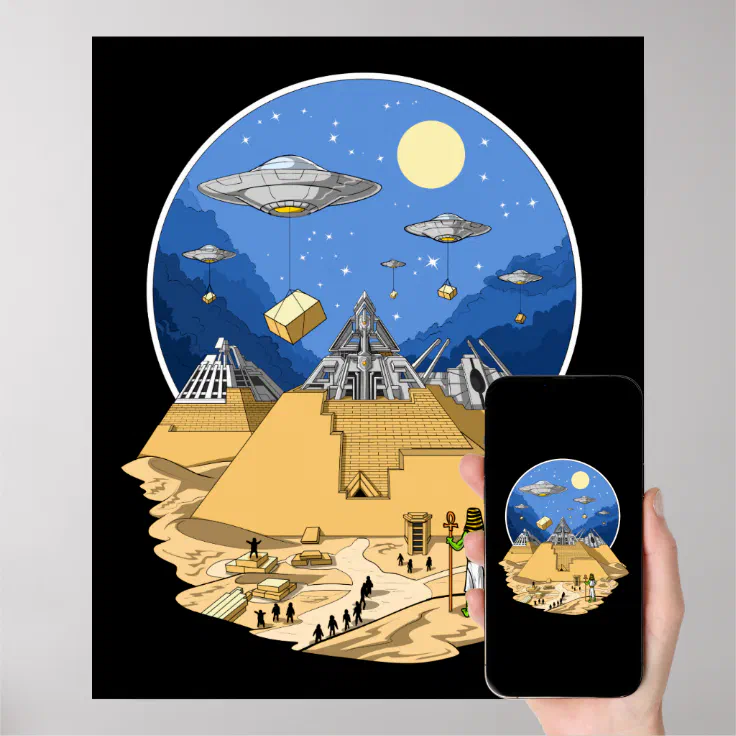Alien Egyptian Pyramids Poster | Zazzle