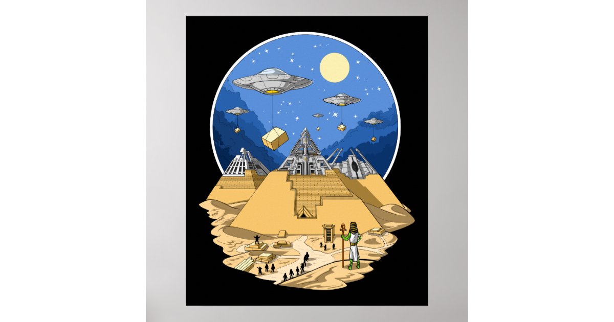 Alien Egyptian Pyramids Poster | Zazzle