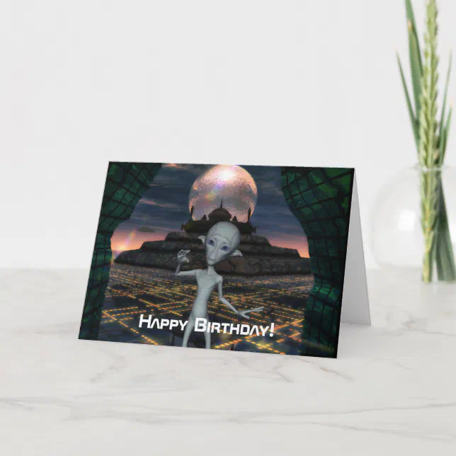 Alien Encounters Happy Birthday Card | Zazzle