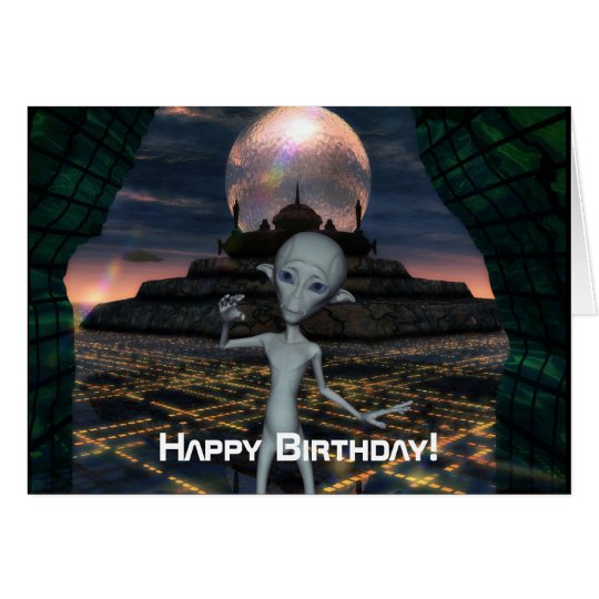 Alien Encounters Happy Birthday Card | Zazzle
