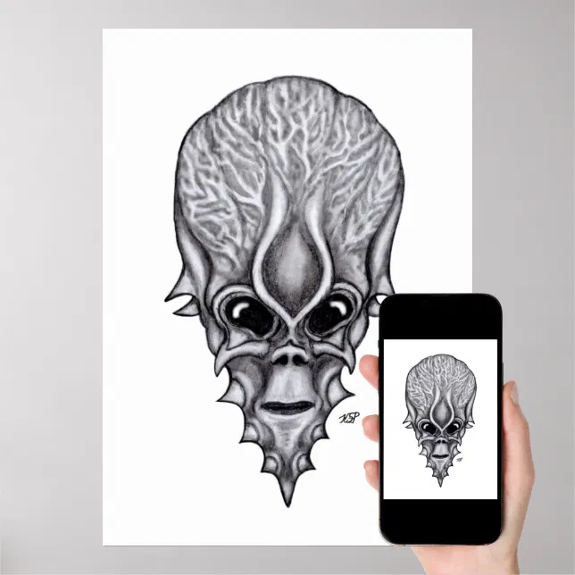 Alien Face , African Skull Facial Reconstruction Poster | Zazzle
