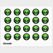 Alien face (stickers) classic round sticker | Zazzle