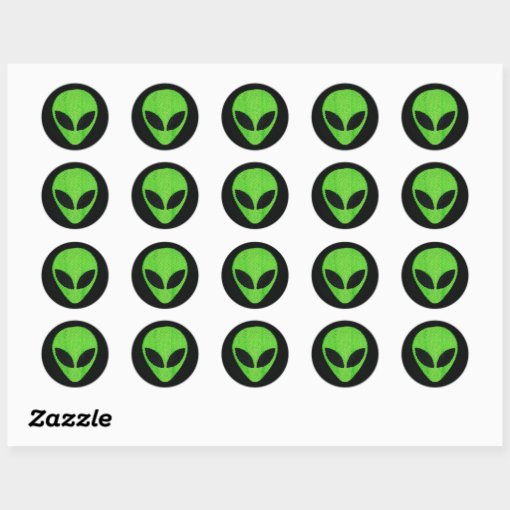 Alien face (stickers) classic round sticker | Zazzle