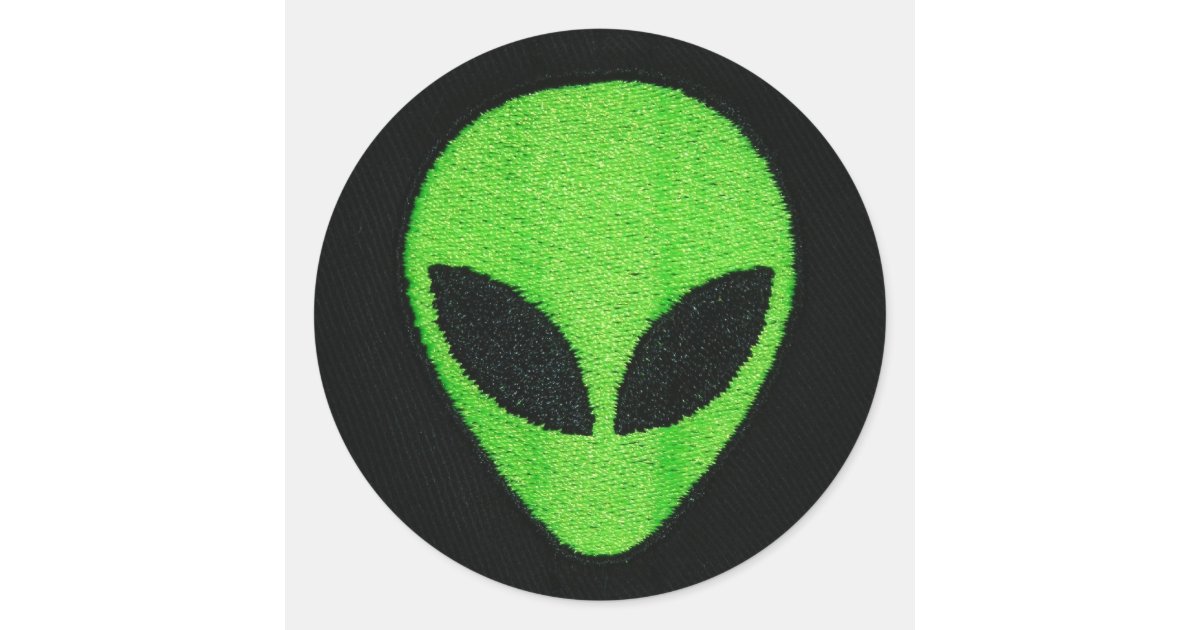 Alien face (stickers) classic round sticker | Zazzle