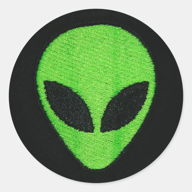 Alien face (stickers) classic round sticker | Zazzle