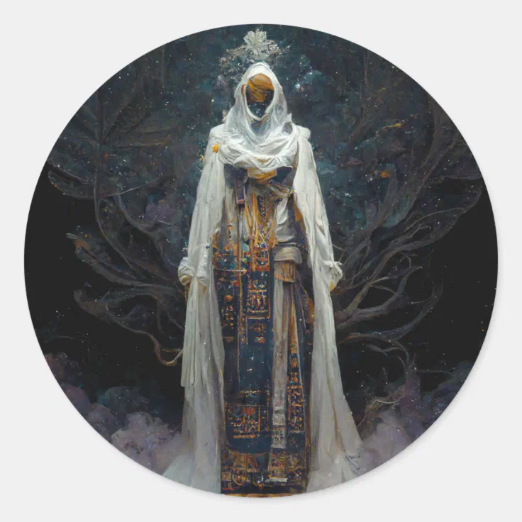 Alien Fae Fantasy Sci-Fi Classic Round Sticker | Zazzle