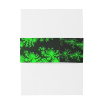 Alien Fractal Burst Invitation Belly Band | Zazzle