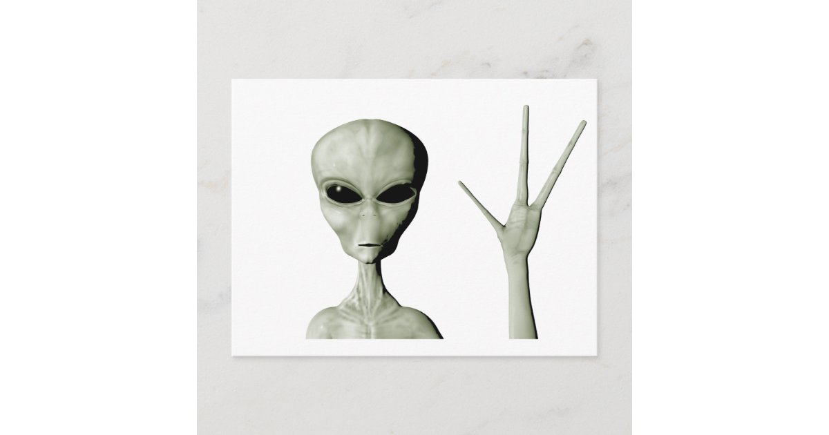 Alien greeting postcard | Zazzle.com