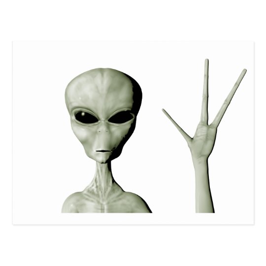 Alien greeting postcard | Zazzle.com