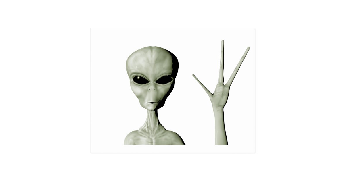 Alien greeting postcard | Zazzle.com