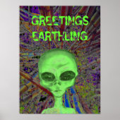 Alien Greeting Poster | Zazzle