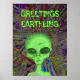 Alien Greeting Poster | Zazzle