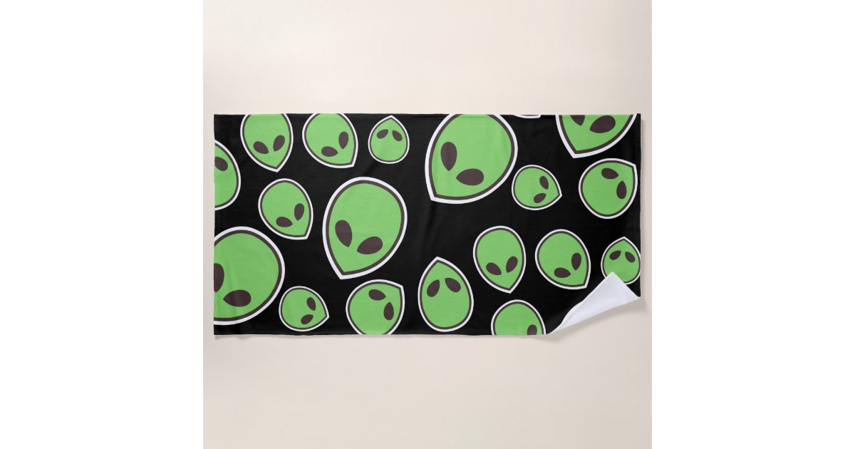 Alien Head Beach Towel | Zazzle