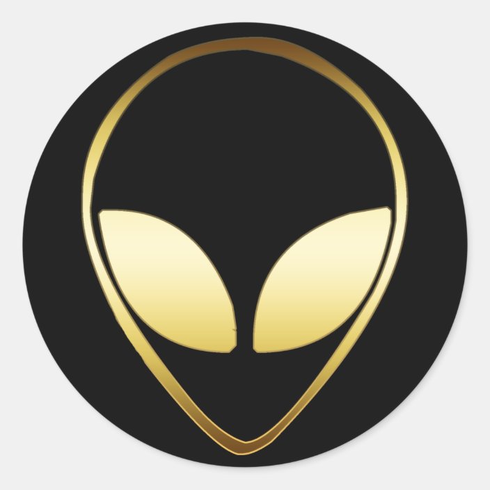ALIEN HEAD CLASSIC ROUND STICKER | Zazzle.com