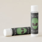 Alien Head Outer Space Fun Green Illustration Lip Balm | Zazzle