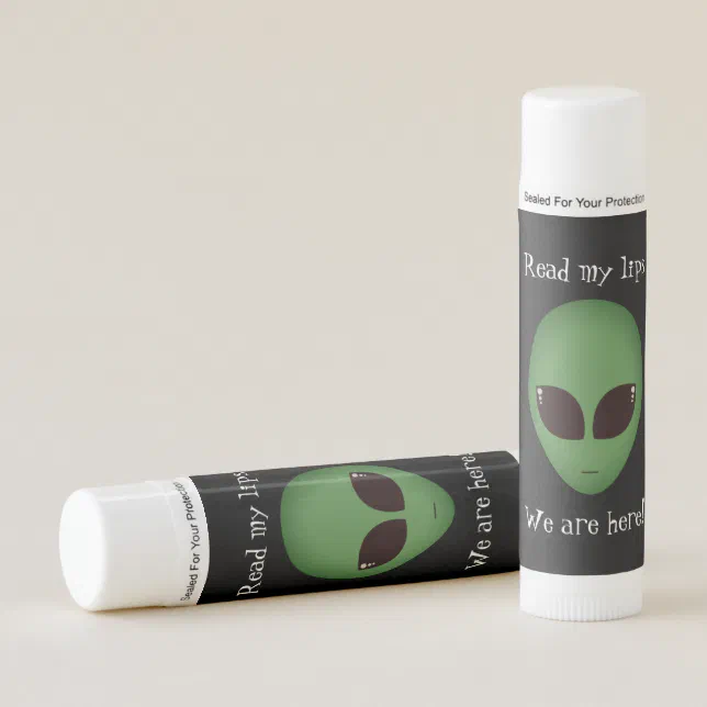 Alien Head Outer Space Fun Green Illustration Lip Balm | Zazzle