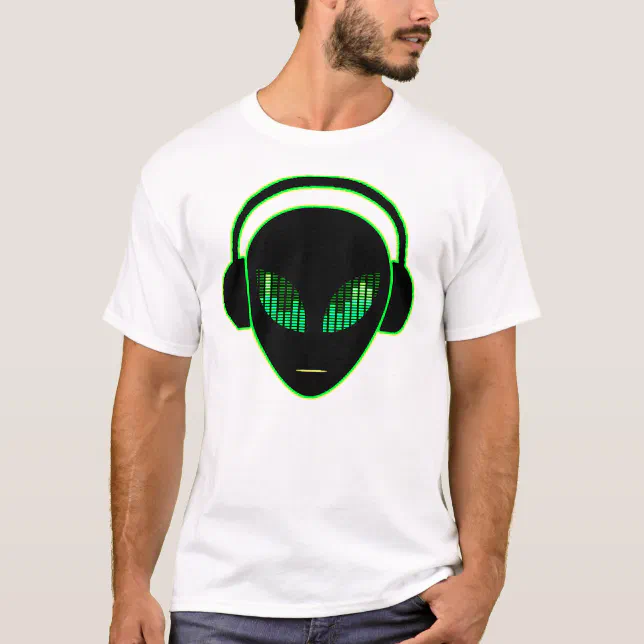Alien Headphones T-Shirt | Zazzle