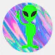 alien hologram classic round sticker | Zazzle
