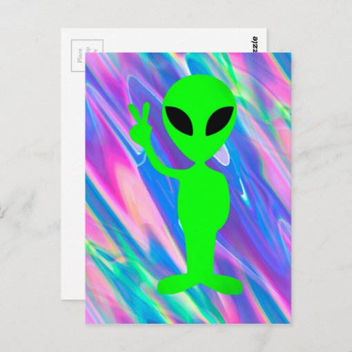 alien hologram postcard | Zazzle