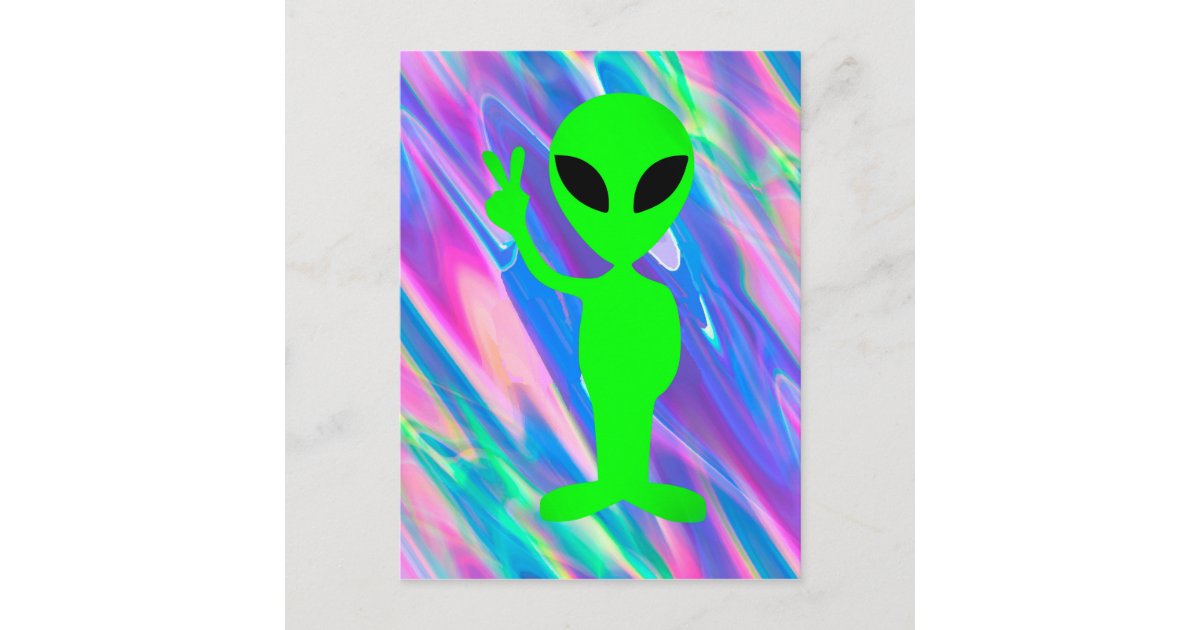 alien hologram postcard | Zazzle