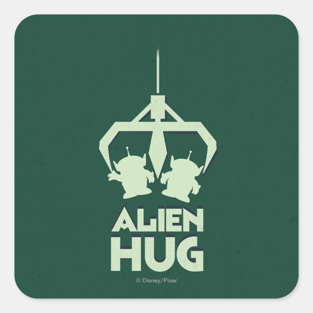 Alien Hug Square Sticker | Zazzle