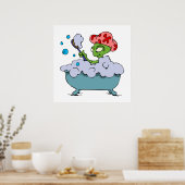 Alien in bubble bath poster | Zazzle
