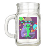 Alien In Outer Space fun Kids Cute Party Mason Jar | Zazzle